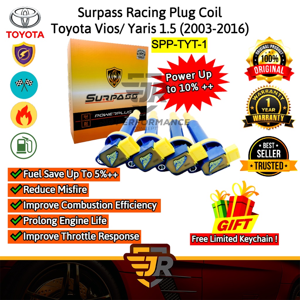 Surpass Power Plus Ignition Plug Coil Toyota Vios NCP42 Dugong NCP93 ...