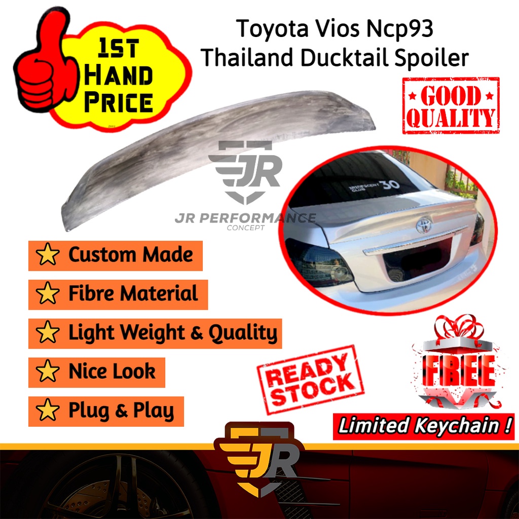 JR Custom Made Rear Ducktail Spoiler Toyota Vios Dugong NCP93 Itik ...