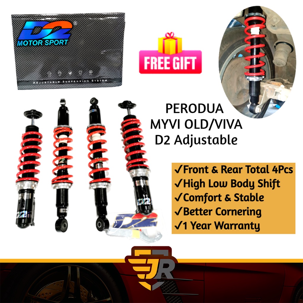 D2 Hi Low High Low Body Shift Adjustable Absorber Myvi Lama Viva Coil ...