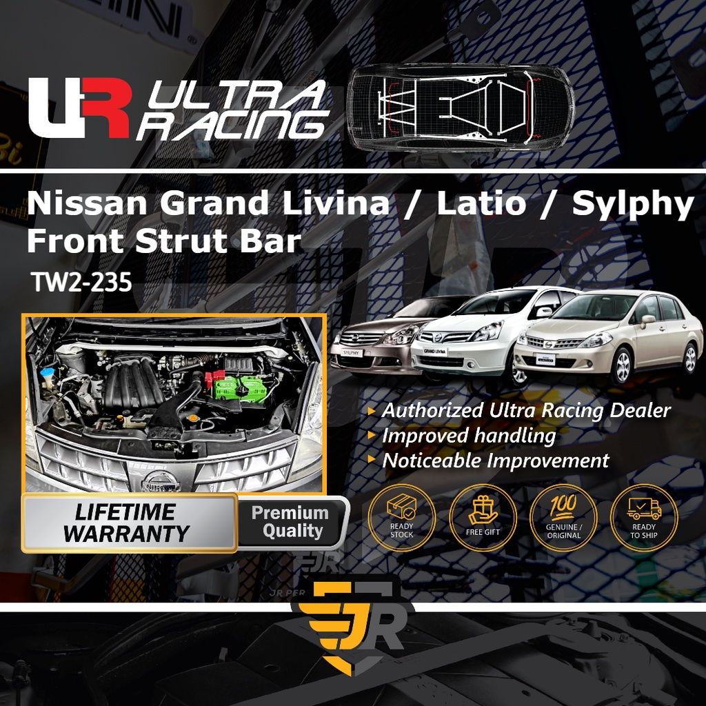 Ultra Racing Safety Bar Grand Livina Latio Sylphy Tiida Front Strut Bar ...