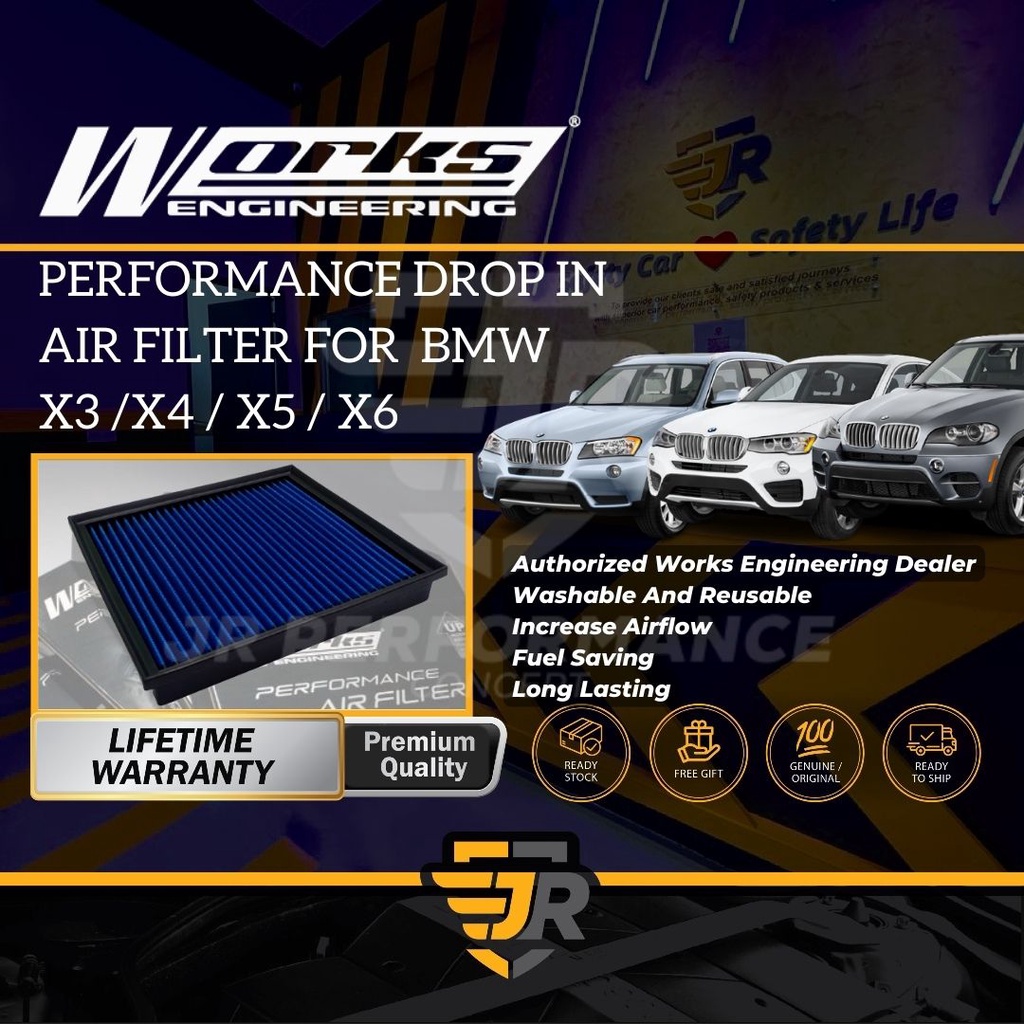 Works Engineering Washable Drop In Replacement Air Filter Bmw X3 X4 X5 X6 Penapis Udara Car ...