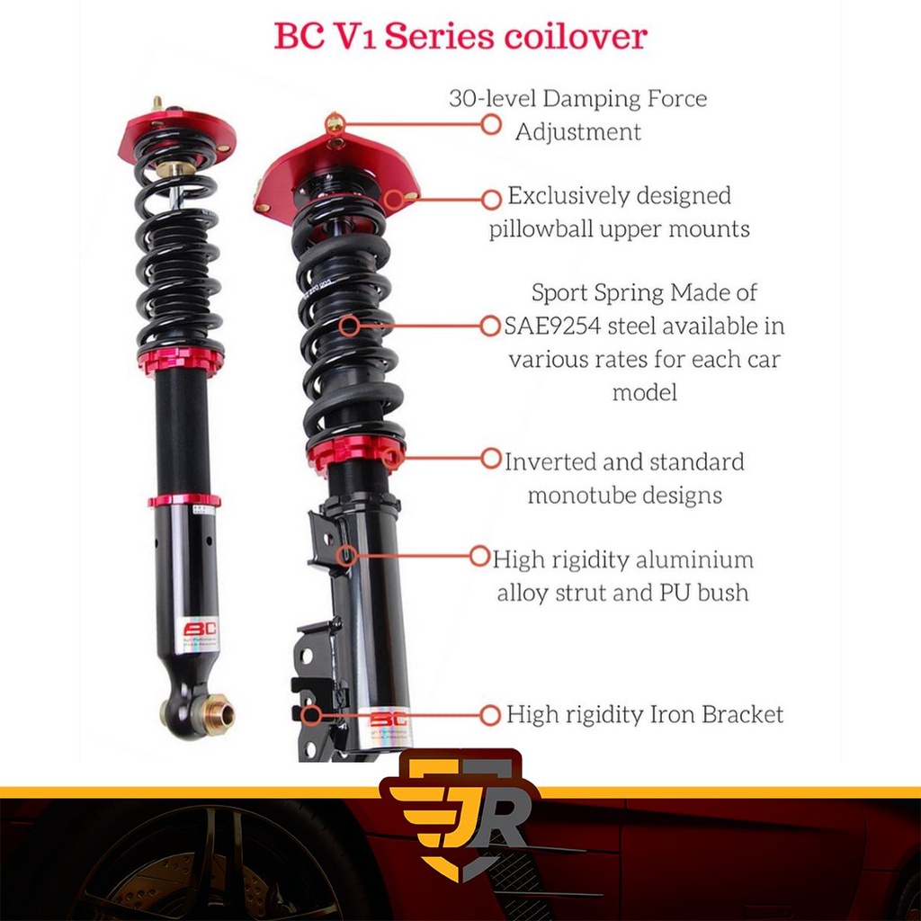 Honda Civic Jazz Myvi Vios BC Racing V1 Adjustable Coilovers Hilo Soft ...