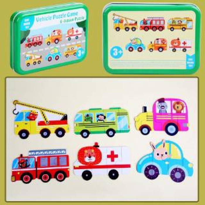 Product 6 in 1 jigsaw Puzzle Wooden Game Animation Cartoon Iron box ...